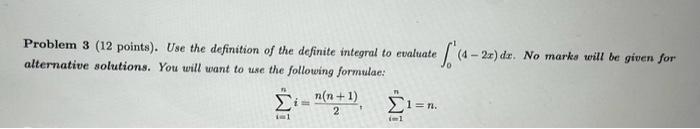 Solved Problem 3 (12 points). Use the definition of the | Chegg.com