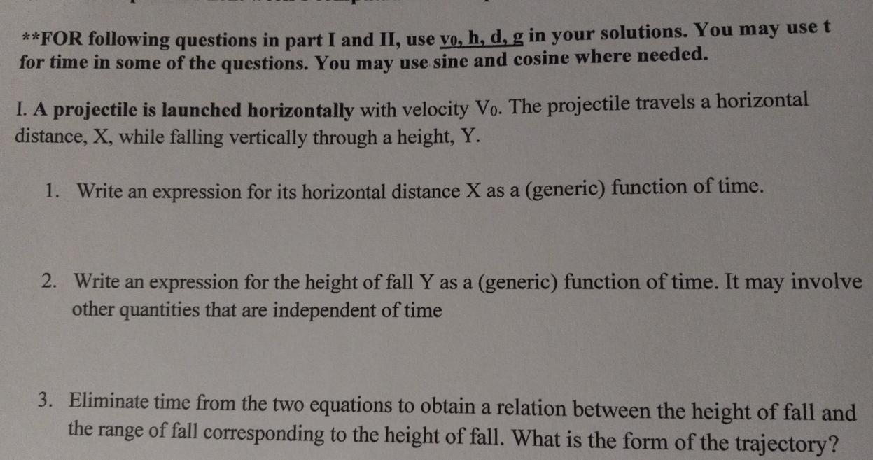 Solved **FOR following questions in part I and II, use | Chegg.com