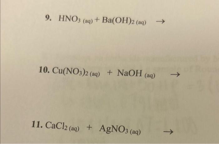 HNO3(aq)+Ba(OH)2(aq)→ | Chegg.com
