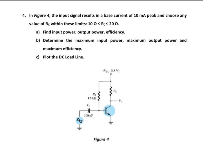 Solved 4. In Figure 4, the input signal results in a base | Chegg.com