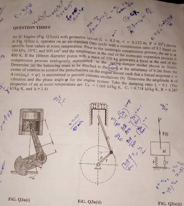Solved An JC Engine (Fig. Q3(a)i) with geometric layout | Chegg.com