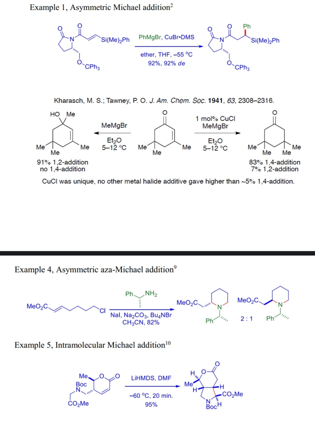 Solved Example 1, ﻿Asymmetric Michael addition ?2Kharasch, | Chegg.com