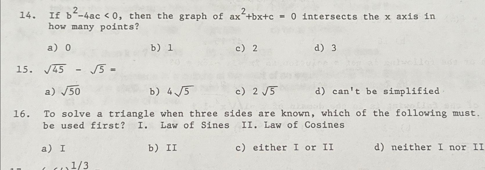 Solved If b^(2)-4ac