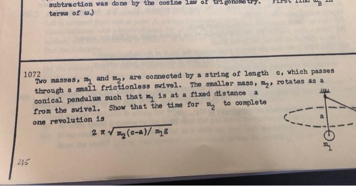 Solved 1072 Two masses, m1 and m2, are connected by a string | Chegg.com