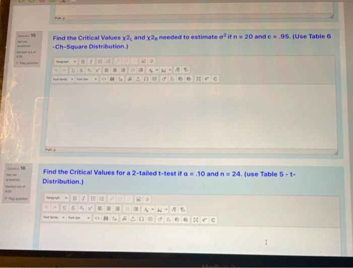 Solved Pane 15 Find the Critical Values x2, and X2 needed to | Chegg.com