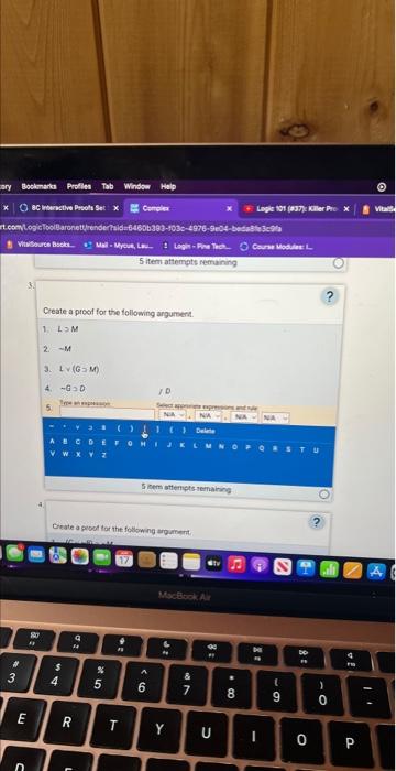 ? Create a peoof for the following argument. (1. | Chegg.com