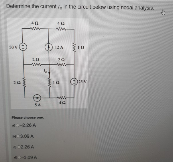 Solved Determine the current Io in the circuit below using | Chegg.com