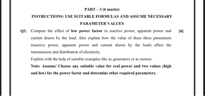 Solved PART-3 (6 marks) INSTRUCTIONS: USE SUITABLE FORMULAS | Chegg.com Solved PART-3 (6 marks) INSTRUCTIONS: USE SUITABLE FORMULAS | Chegg.com