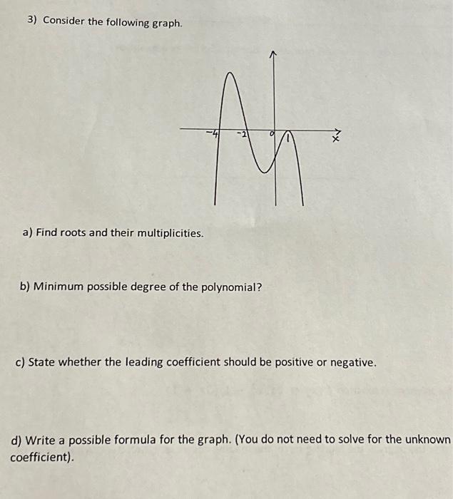 Solved 3) Consider the following graph. a) Find roots and | Chegg.com
