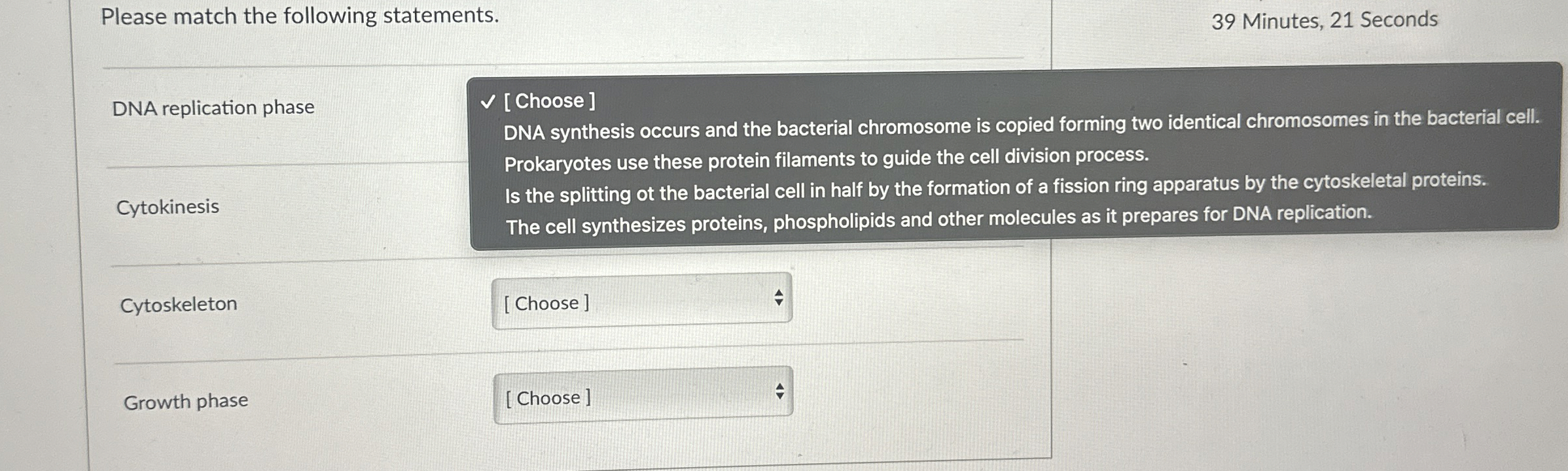 Solved Please match the following statements.DNA replication | Chegg.com