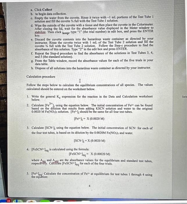 Solved PROCEDURE 1. In four separate test tubes, make | Chegg.com