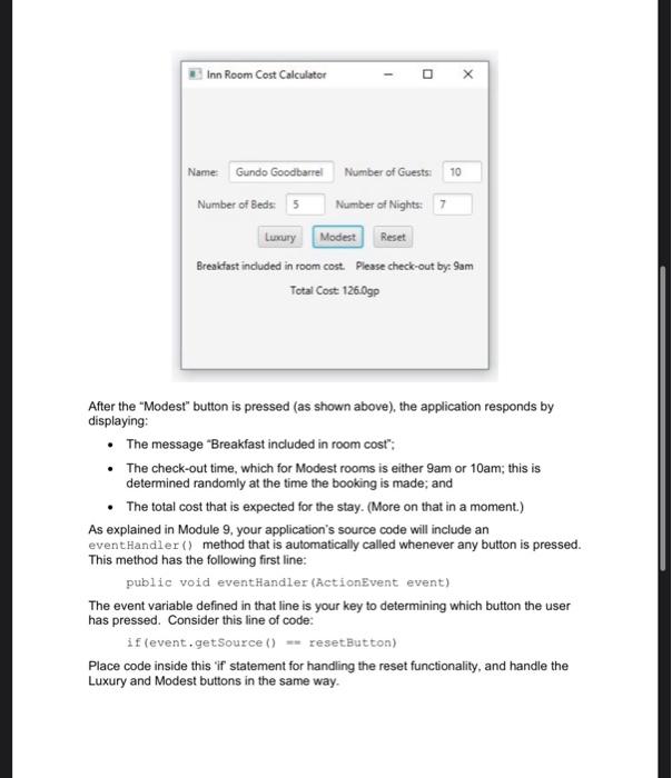 Solved Inn Room Booking The Golden Dragon Inn has hired you | Chegg.com