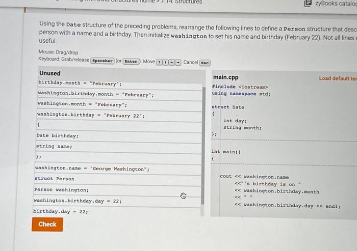 Solved Using the Date structure of the preceding problems, | Chegg.com