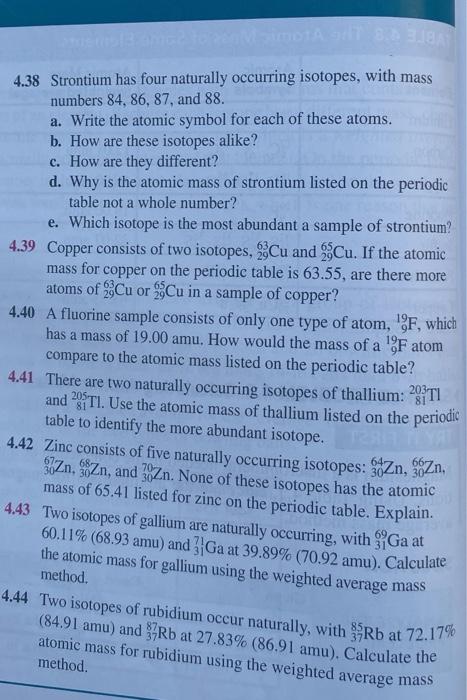Solved 340 16 26 PRACTICE PROBLEMS 4.5 Isotopes and Atomic | Chegg.com