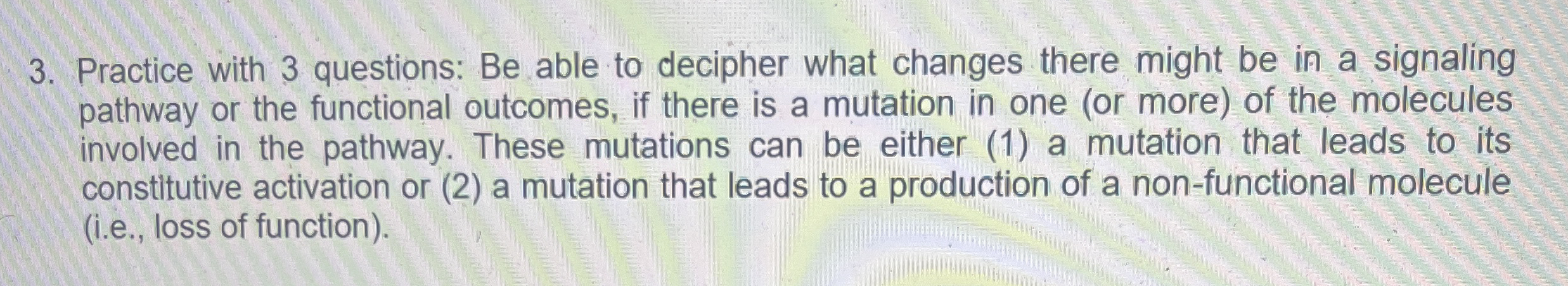 Solved Practice with 3 ﻿questions: Be able to decipher what | Chegg.com