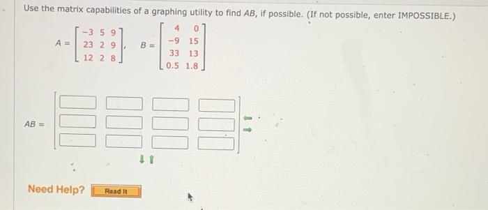 Solved Use the matrix capabilities of a graphing utility to | Chegg.com