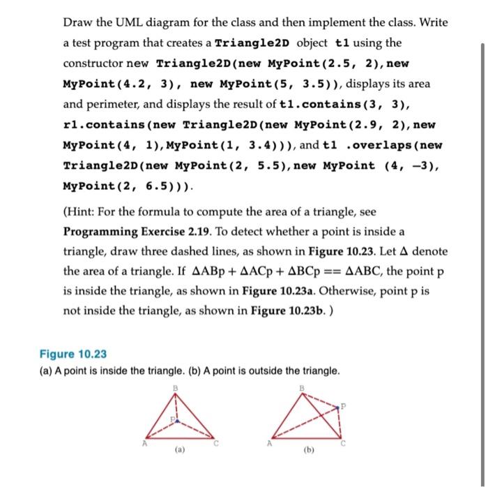 ***10.12 (Geometry: the Triangle2D dass) Define the | Chegg.com