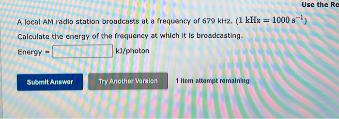Solved A local FM radio station broadcasts at a frequency of | Chegg.com