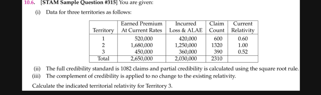 Solved 10.6. [STAM Sample Question #315] ﻿You are given:(i) | Chegg.com