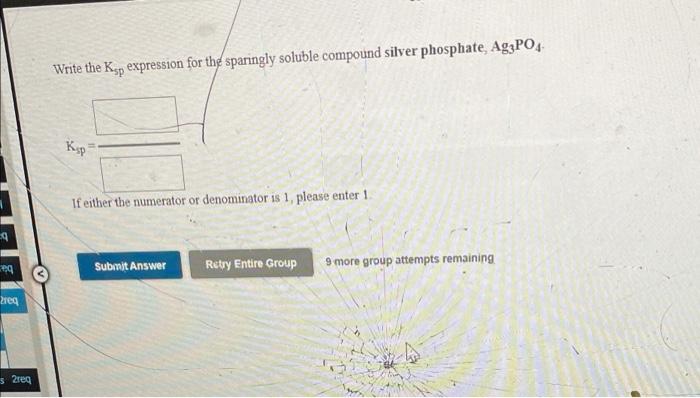 Solved Write the Ksp expression for the sparingly soluble | Chegg.com
