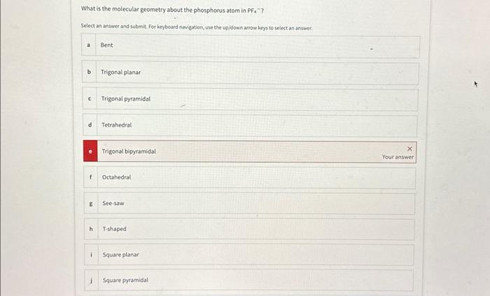 Solved What is the molecular geometry about the phosphorus | Chegg.com