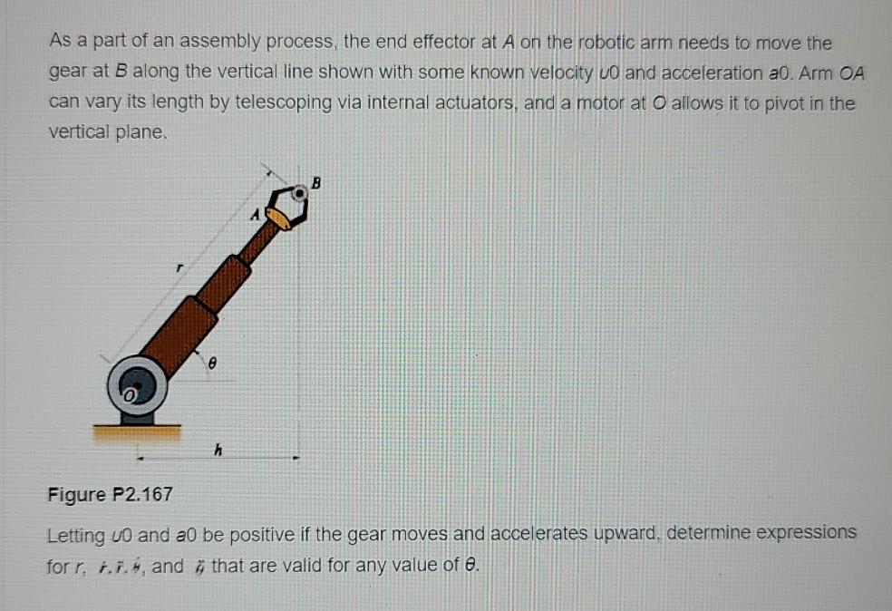 Solved As a part of an assembly process, the end effector at | Chegg.com