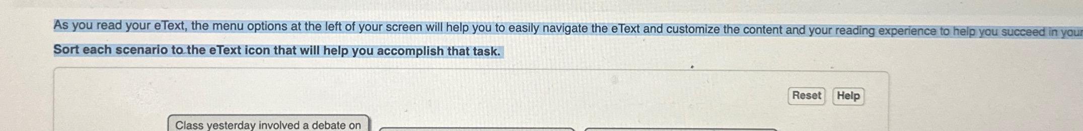 Solved As you read your eText, the menu options at the left | Chegg.com