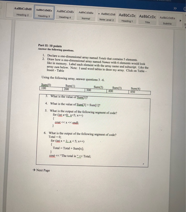 Solved AaBbCeDdE AaBbCcDdEe Heading 2 AaBbCcDdB Heading 4 | Chegg.com