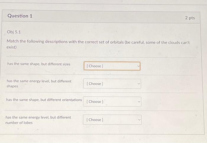 Obj 5.1 Match the following descriptions with the | Chegg.com