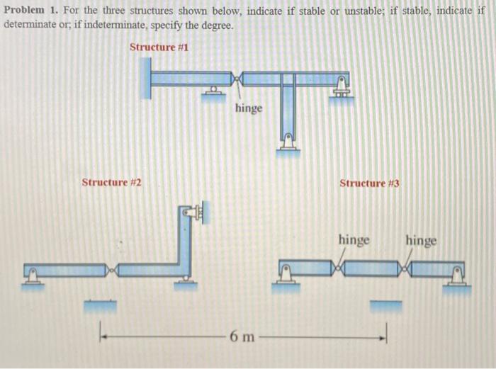 Solved Problem 1 For The Three Structures Shown Below 