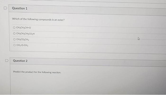 Solved Which of the following compounds is an ester? | Chegg.com