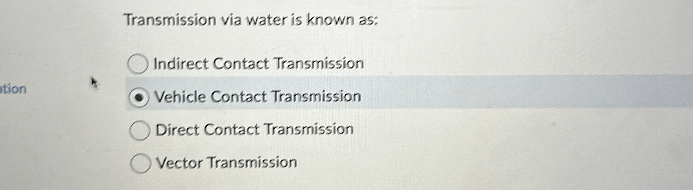 Solved Transmission via water is known as:Indirect Contact | Chegg.com