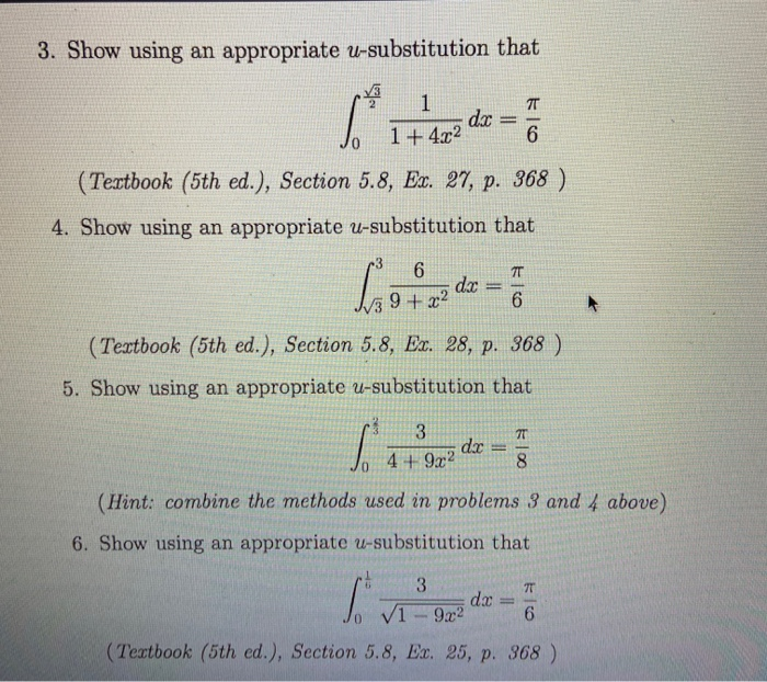 Solved 3. Show using an appropriate u-substitution that | Chegg.com