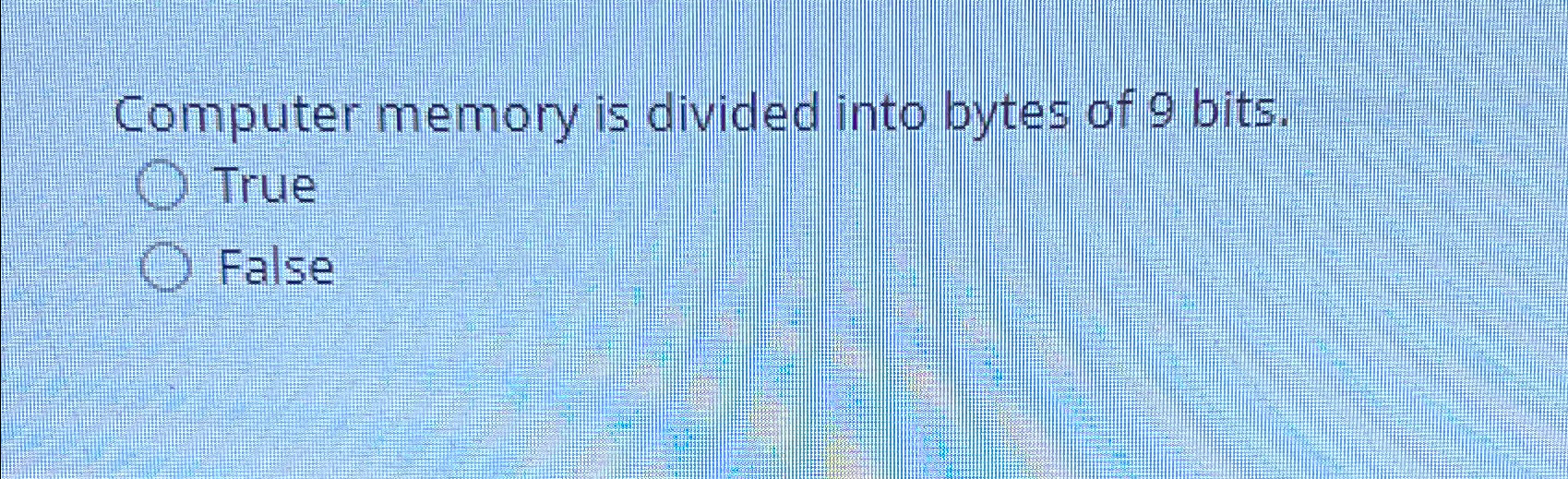 Solved Computer memory is divided into bytes of 9 | Chegg.com
