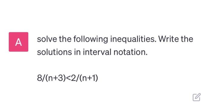 Solved solve the following inequalities. Write the solutions | Chegg.com