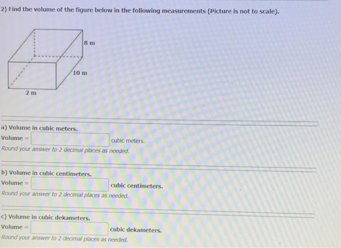 1) Find the volumes of the following solids below. | Chegg.com