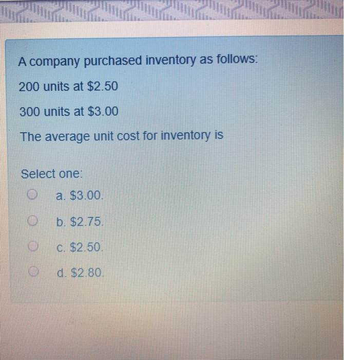 Solved A company purchased inventory as follows: 200 units | Chegg.com