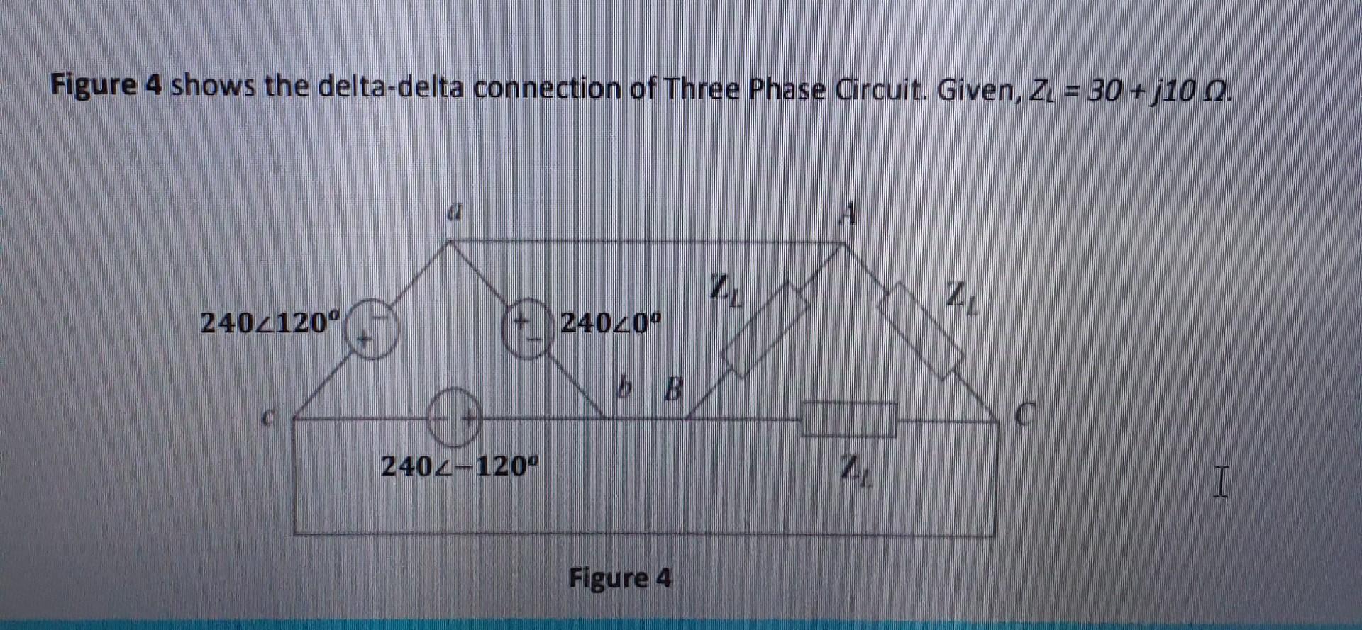 Solved Figure 4 shows the delta-delta connection of Three | Chegg.com