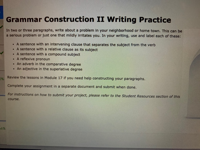 Grammar Construction II Writing Practice In two or | Chegg.com