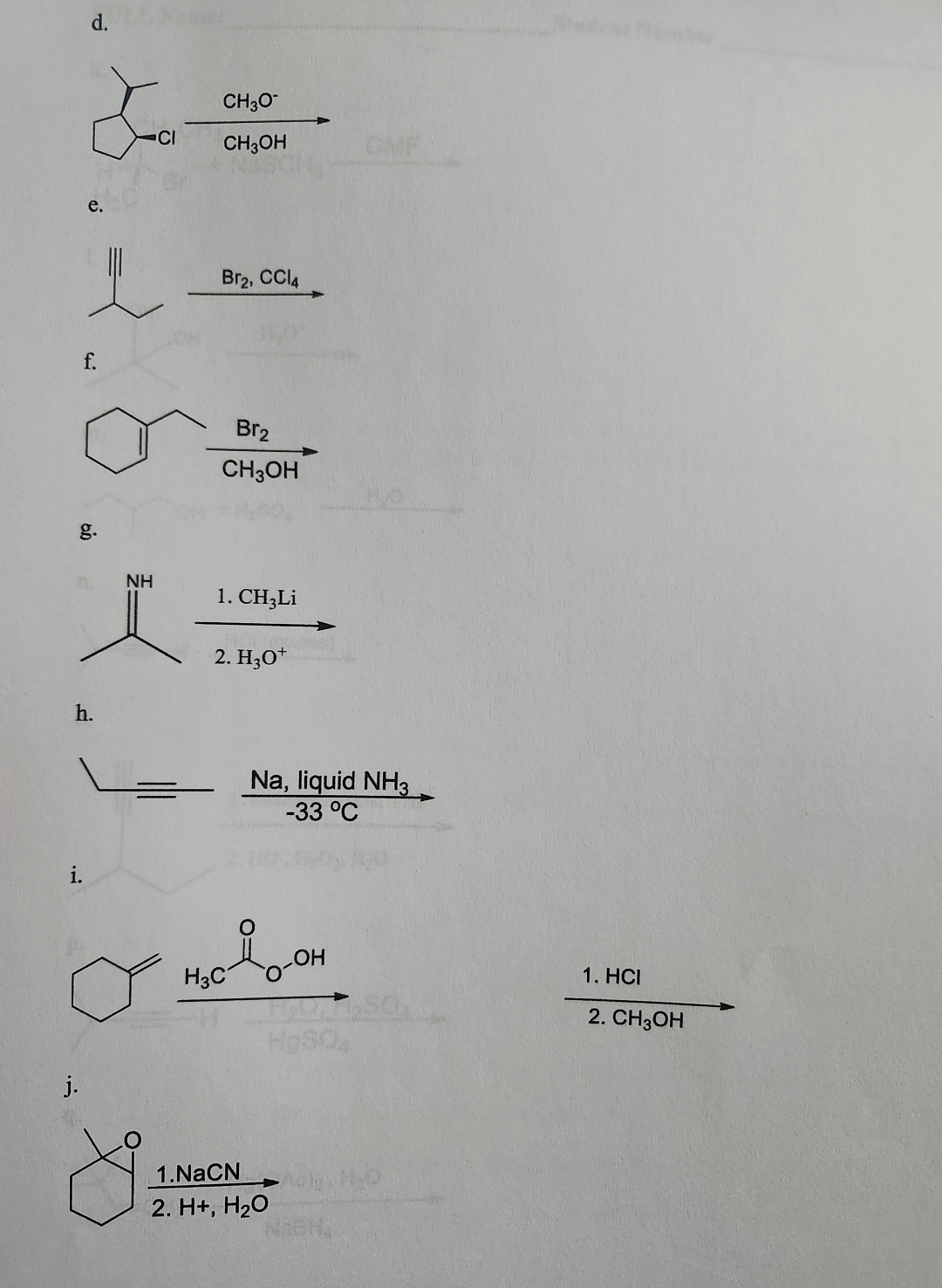 Solved Predict the products of the following reactions. | Chegg.com
