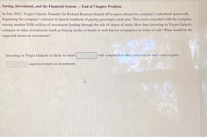 Solved Saving, Investment, and the Financial System - End of | Chegg.com