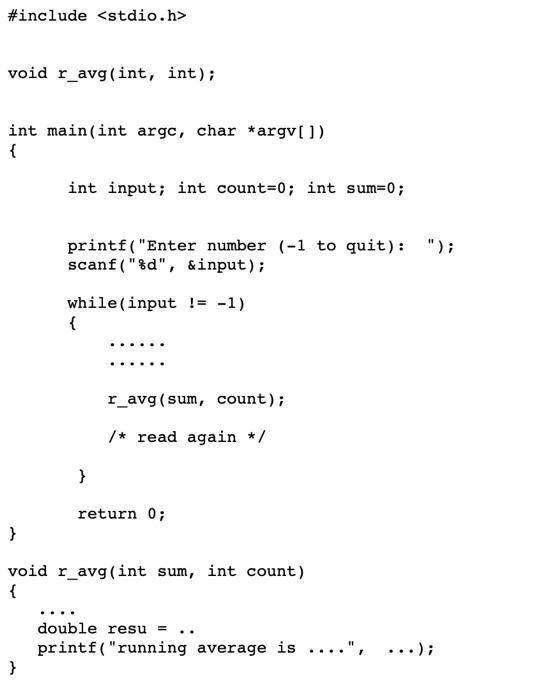 Solved Specification Complete the ANSI-C program | Chegg.com