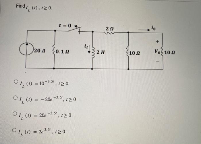 Solved Find IL(t),t≥0 | Chegg.com