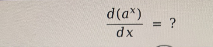 Solved d(a) dx = ? | Chegg.com