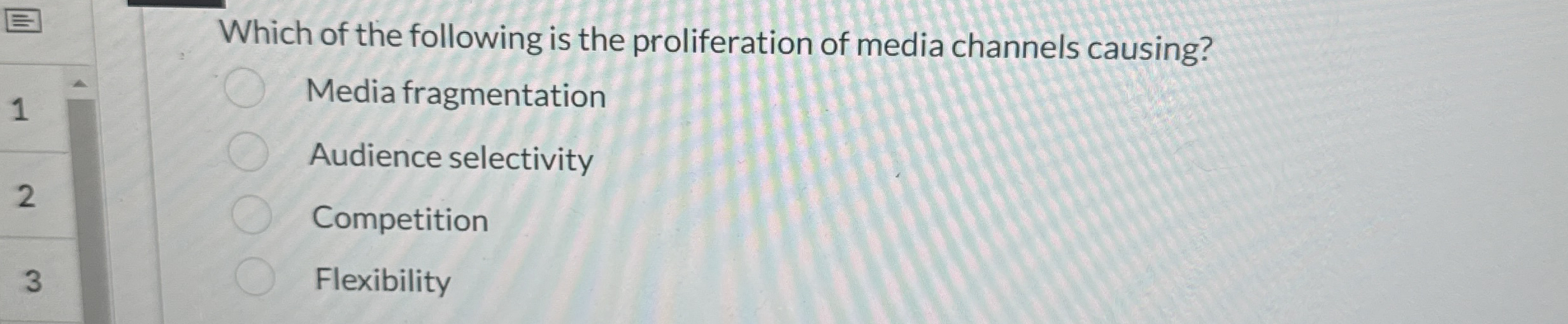 Solved Which of the following is the proliferation of media | Chegg.com