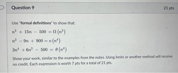 Solved Use "formal definitions" to show that: | Chegg.com
