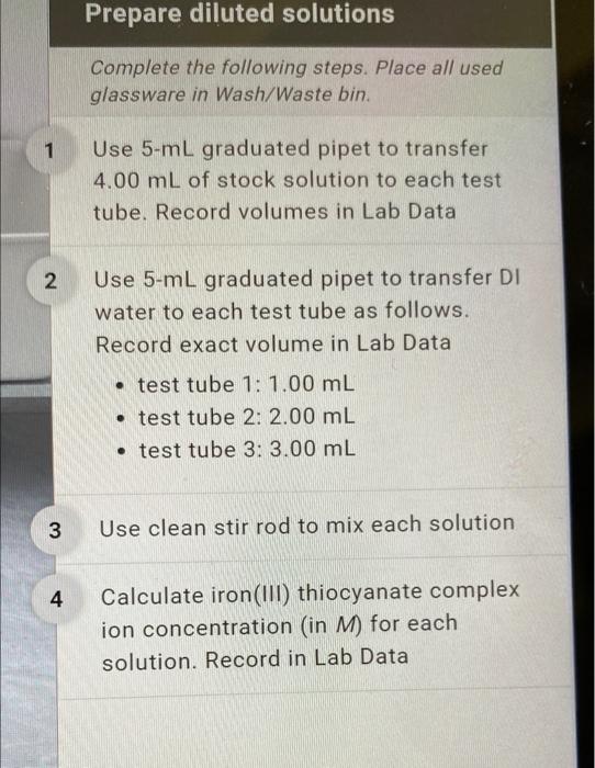 Lab Data Verify your concentration calculation Did | Chegg.com