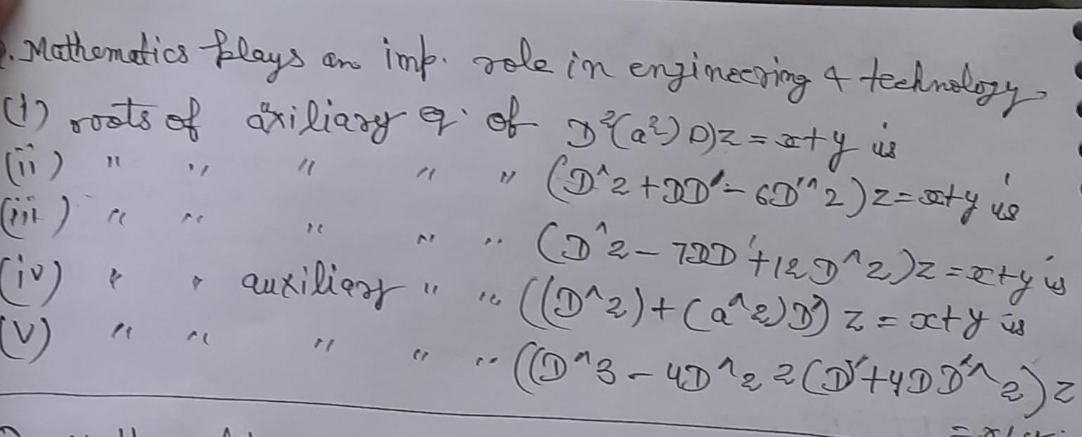 Solved 2. Mathematics plays (1) roots of axiliary &` of | Chegg.com