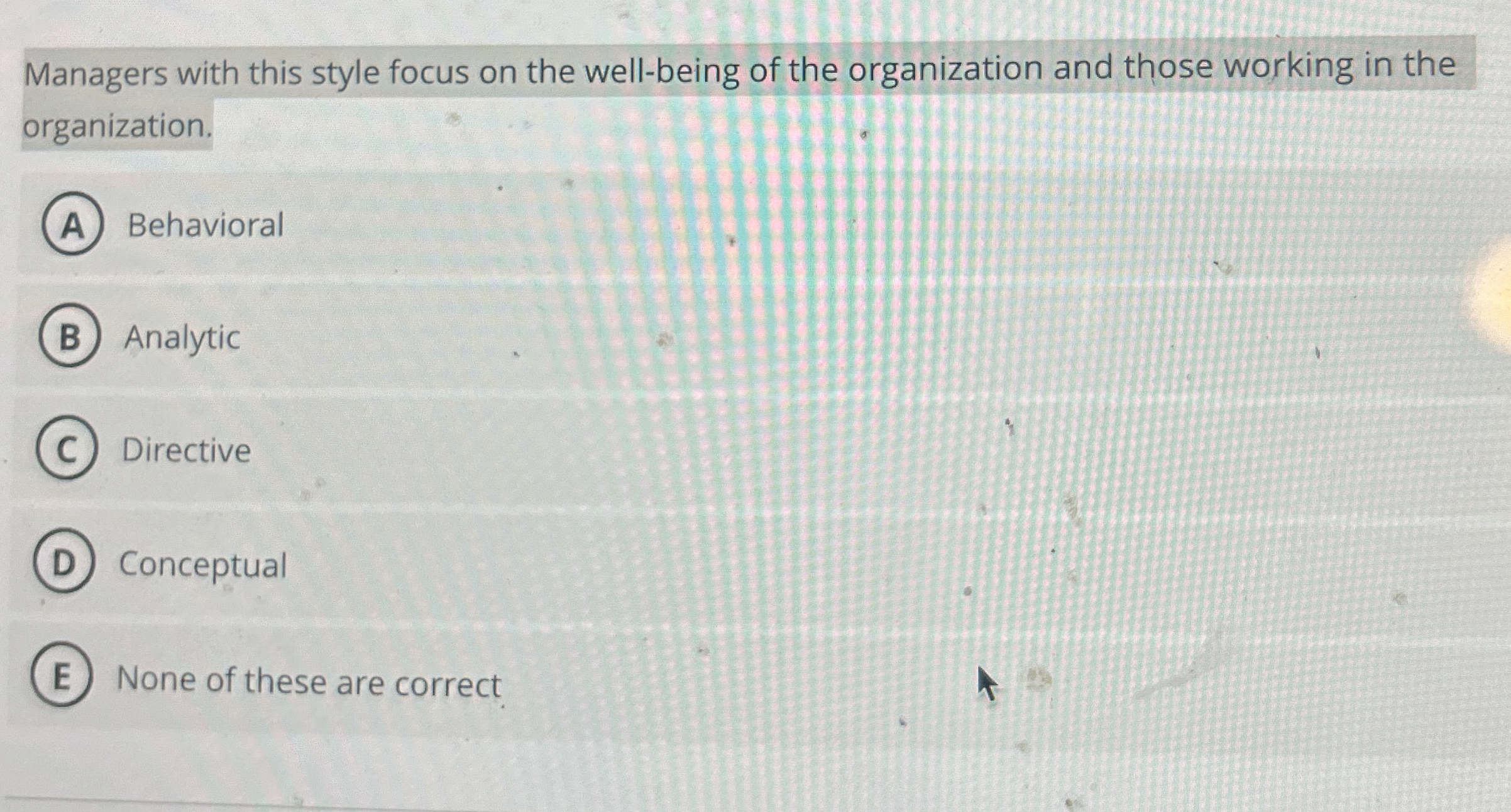 Solved Managers with this style focus on the well-being of | Chegg.com