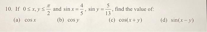 [solved] Trigonometric Functions Of Sums And Differences Of